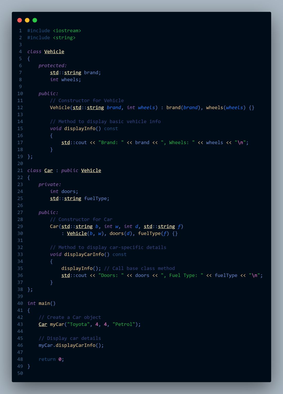 Kaustubh Tripathi on LinkedIn: #cplusplus #inheritance #oop # ... Kaustubh Tripathi on LinkedIn: #cplusplus #inheritance #oop # ...