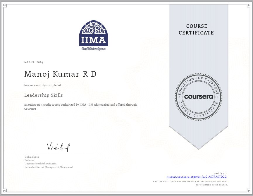 Manoj Kumar R D on LinkedIn: #leadershipdevelopment #onlinelearning # ... Manoj Kumar R D on LinkedIn: #leadershipdevelopment #onlinelearning # ...
