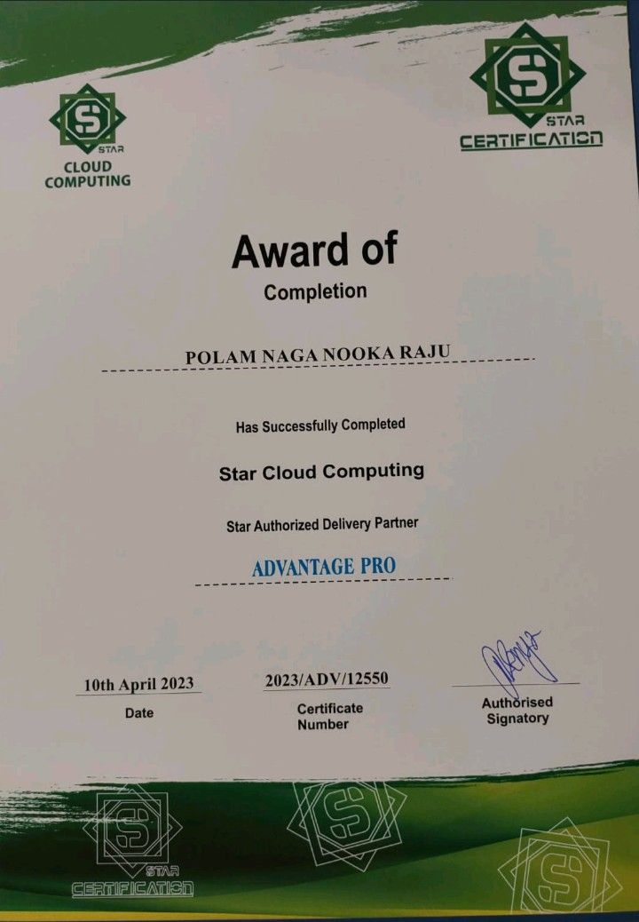 POLAM NAGA NOOKA RAJU on LinkedIn: #cloudcomputing POLAM NAGA NOOKA RAJU on LinkedIn: #cloudcomputing