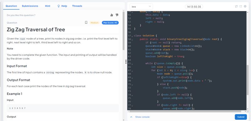 Day 85 of #100daysofcode: Zig Zag Traversal | Kartik Kumar posted on ... Day 85 of #100daysofcode: Zig Zag Traversal | Kartik Kumar posted on ...