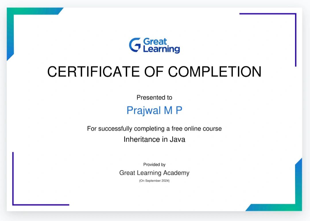 Prajwal M P on LinkedIn: Inheritance of java Prajwal M P on LinkedIn: Inheritance of java