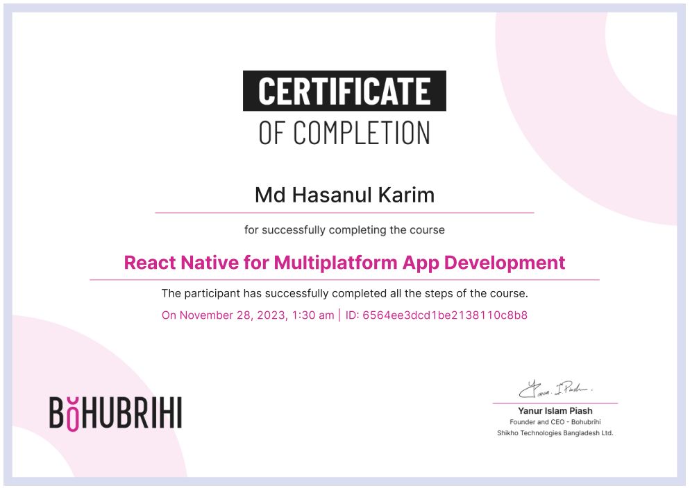 Md Hasanul Karim on LinkedIn: #reactnative #mernstackdeveloper # ... Md Hasanul Karim on LinkedIn: #reactnative #mernstackdeveloper # ...