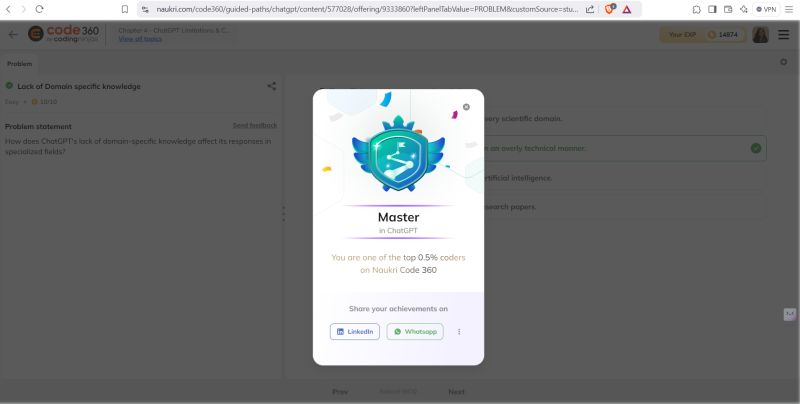 Shivanshi Dwivedi on LinkedIn: #masterofchatgpt #ai #codingninjas # ... Shivanshi Dwivedi on LinkedIn: #masterofchatgpt #ai #codingninjas # ...