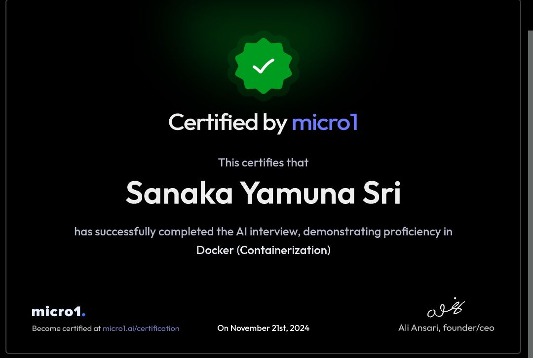 Sanaka Yamuna Sri on LinkedIn: I'm excited to share that I've earned ... Sanaka Yamuna Sri on LinkedIn: I'm excited to share that I've earned ...