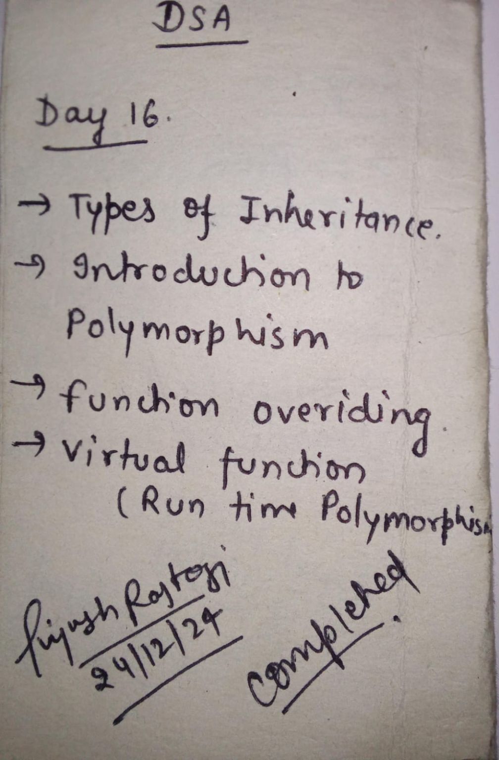 Piyush Rastogi on LinkedIn: #dsa #codingjourney #oops #polymorphism # ... Piyush Rastogi on LinkedIn: #dsa #codingjourney #oops #polymorphism # ...