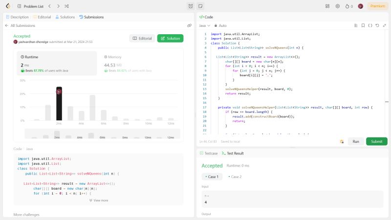 Resolved N Queens problem on recursion | yashvardhan dhondge posted on ... Resolved N Queens problem on recursion | yashvardhan dhondge posted on ...