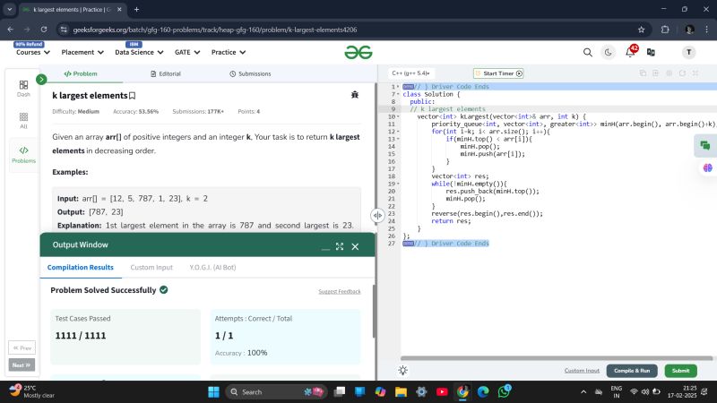 #heap #priorityqueue #sorting #datastructures #geekstreak2024 #gfg160 ... #heap #priorityqueue #sorting #datastructures #geekstreak2024 #gfg160 ...
