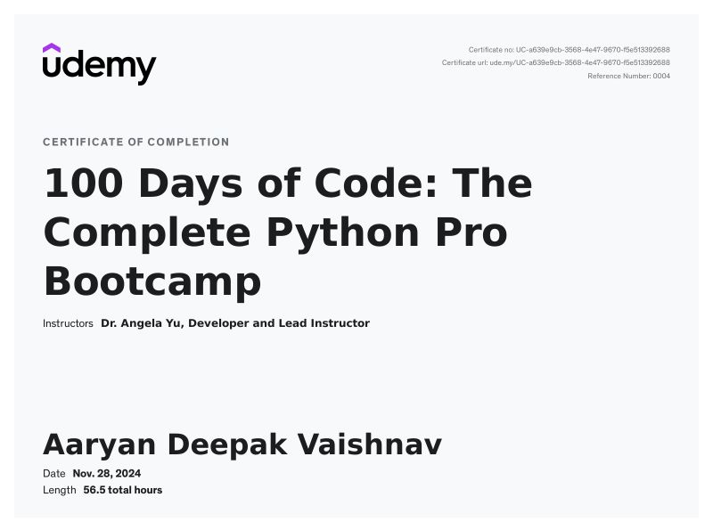 Aaryan Vaishnav on LinkedIn: #100daysofcode #python #codingjourney # ... Aaryan Vaishnav on LinkedIn: #100daysofcode #python #codingjourney # ...
