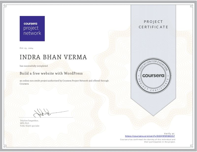 Indrabhan Verma on LinkedIn: I am happy to share that I have obtained a ... Indrabhan Verma on LinkedIn: I am happy to share that I have obtained a ...