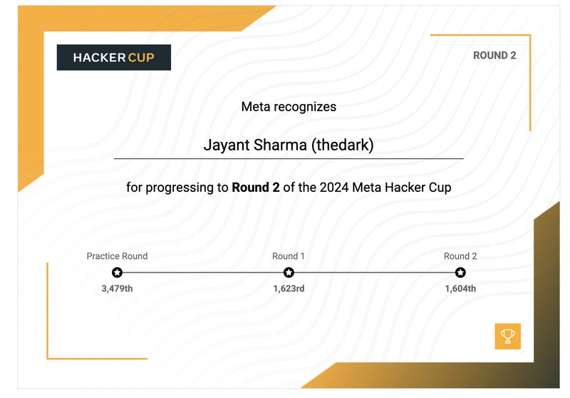 Jayant Sharma on LinkedIn: #competitiveprogramming #meta #facebook Jayant Sharma on LinkedIn: #competitiveprogramming #meta #facebook