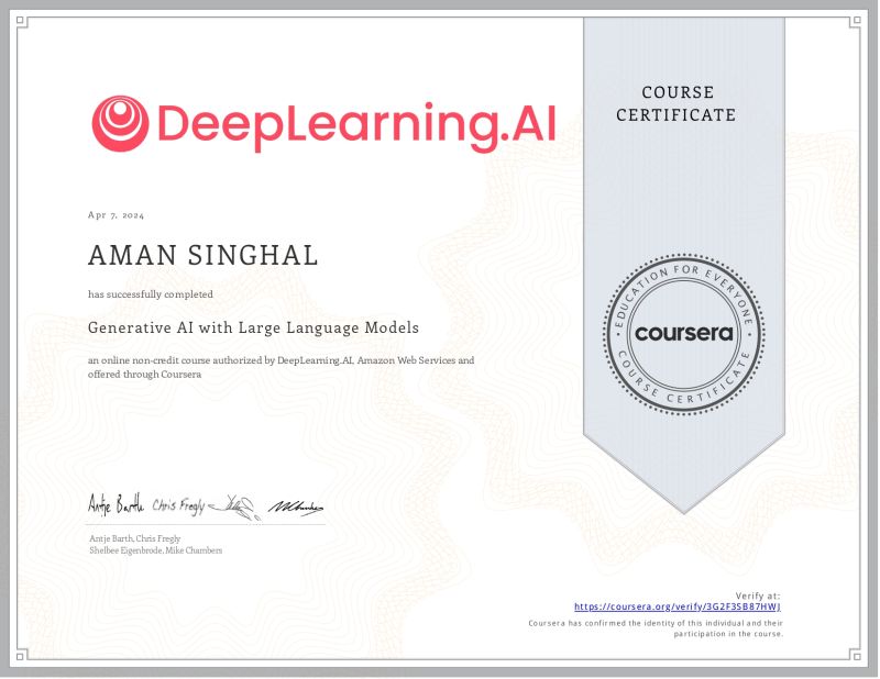 #generativeai #deeplearning #ai #continuouslearning | Aman Singhal #generativeai #deeplearning #ai #continuouslearning | Aman Singhal
