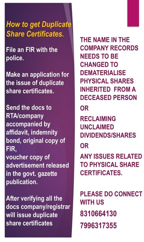 Lost your Physical Share Certificates ????? Issues related to Physical ... Lost your Physical Share Certificates ????? Issues related to Physical ...