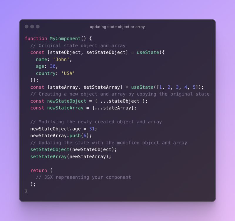 How to update objects and arrays in React | Jaspreet Kaur posted on the ... How to update objects and arrays in React | Jaspreet Kaur posted on the ...