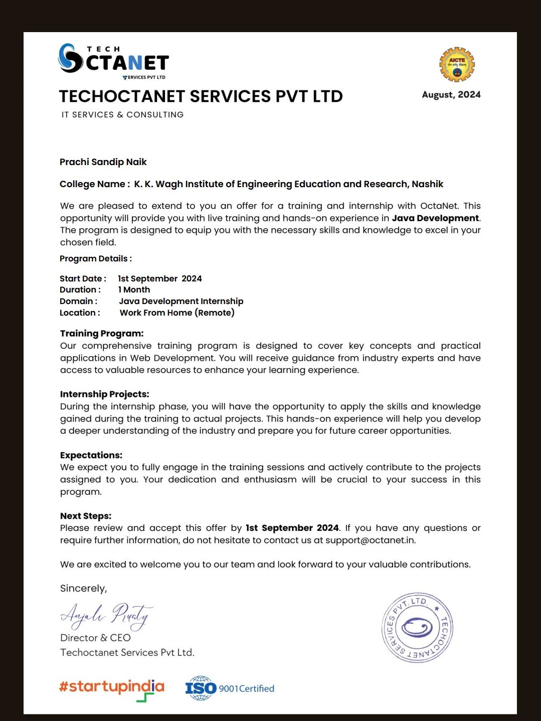 Prachi Naik on LinkedIn: #internship #octanet #java Prachi Naik on LinkedIn: #internship #octanet #java