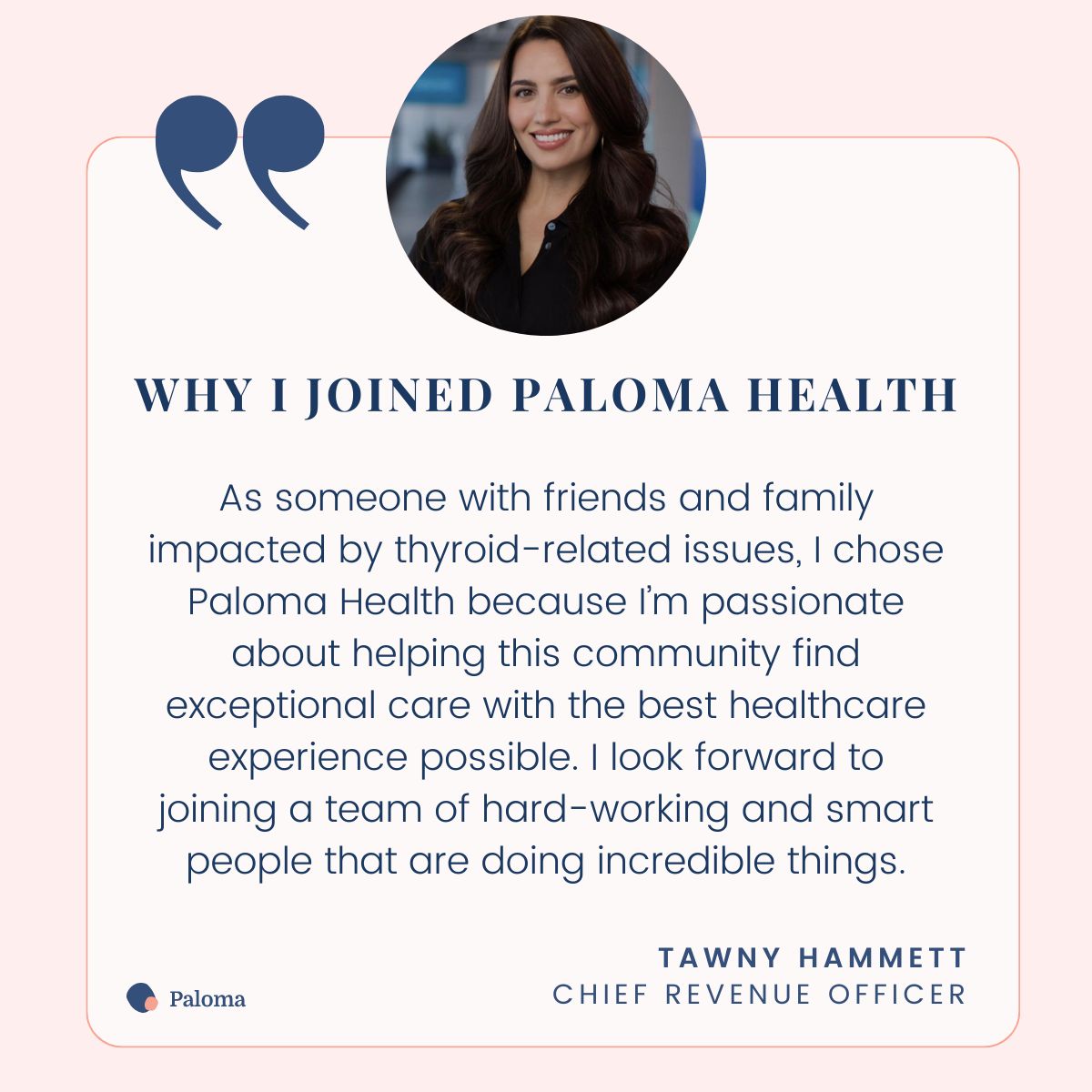 Paloma Health on LinkedIn: Paloma is pleased to welcome Tawny Hammett ... Paloma Health on LinkedIn: Paloma is pleased to welcome Tawny Hammett ...