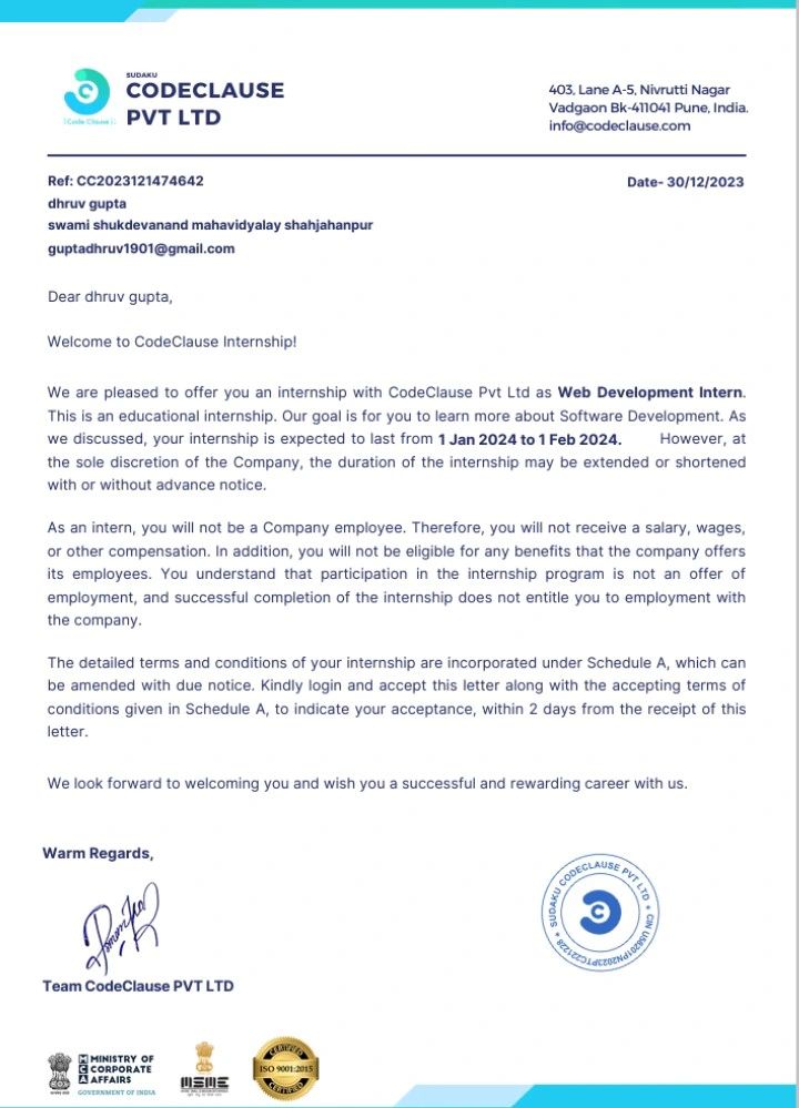 Dhruv Gupta on LinkedIn: #codeclauseinternship Dhruv Gupta on LinkedIn: #codeclauseinternship