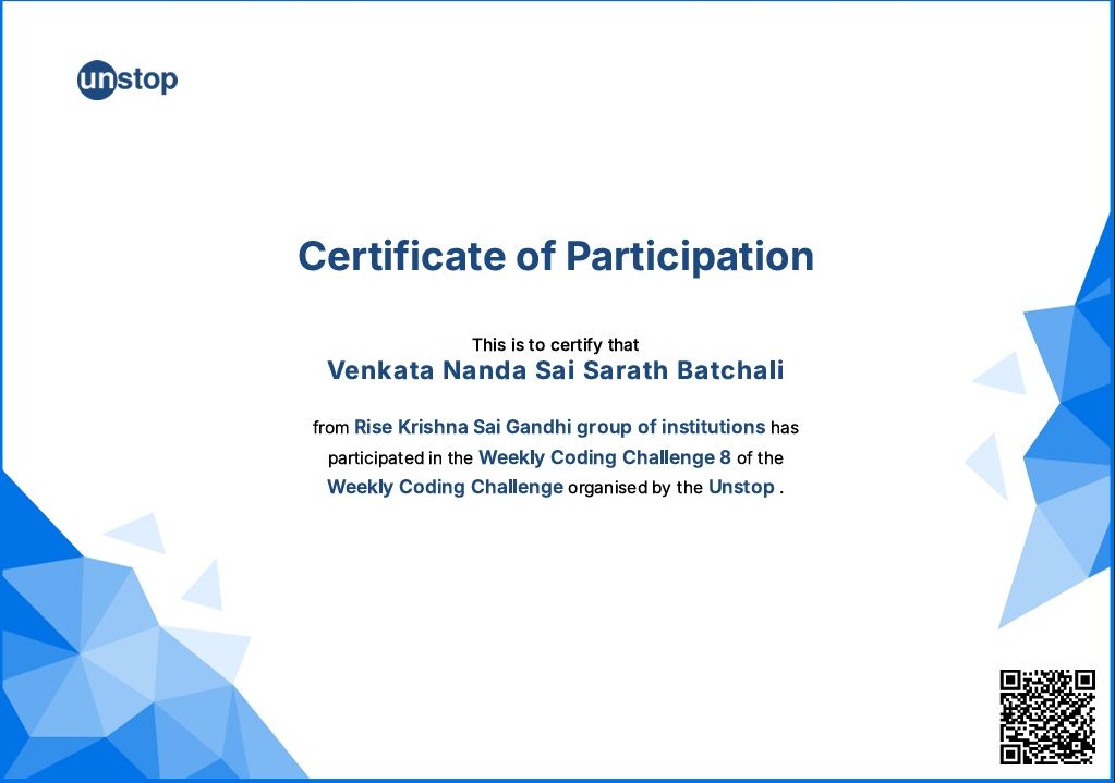 Venkata Nanda Sai Sarath Batchali on LinkedIn: #codingchallenge # ... Venkata Nanda Sai Sarath Batchali on LinkedIn: #codingchallenge # ...