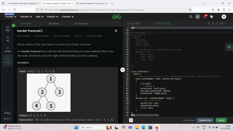 #day81of160 #gfg160 #geekstreak2024 #binarytree #inordertraversal ... #day81of160 #gfg160 #geekstreak2024 #binarytree #inordertraversal ...