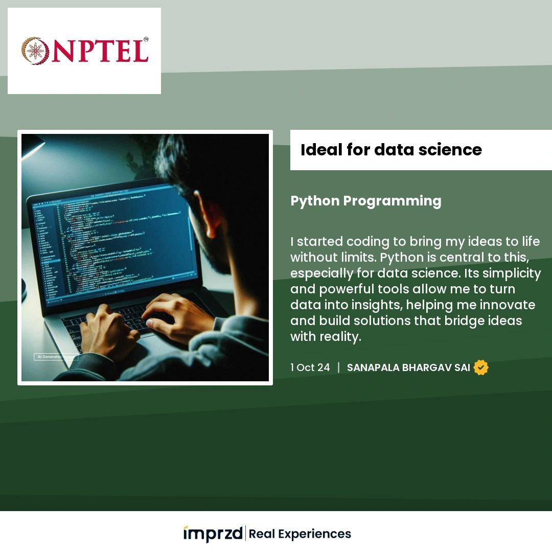 S.Bhargav Sai on LinkedIn: #nptel #pythonfordatascience # ... S.Bhargav Sai on LinkedIn: #nptel #pythonfordatascience # ...