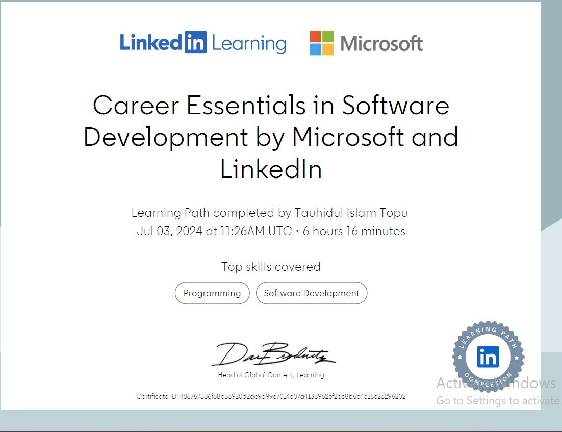 Tauhidul Islam Topu on LinkedIn: #microsoft #linkedinlearning # ... Tauhidul Islam Topu on LinkedIn: #microsoft #linkedinlearning # ...