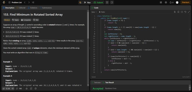 Day 39 of #100DaysOfCode challenge: Find Minimum in Rotated Sorted ... Day 39 of #100DaysOfCode challenge: Find Minimum in Rotated Sorted ...