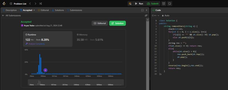 Aryan Yadav on LinkedIn: 🚀 Day 82 of 100: LeetCode Challenge - Removing ... Aryan Yadav on LinkedIn: 🚀 Day 82 of 100: LeetCode Challenge - Removing ...