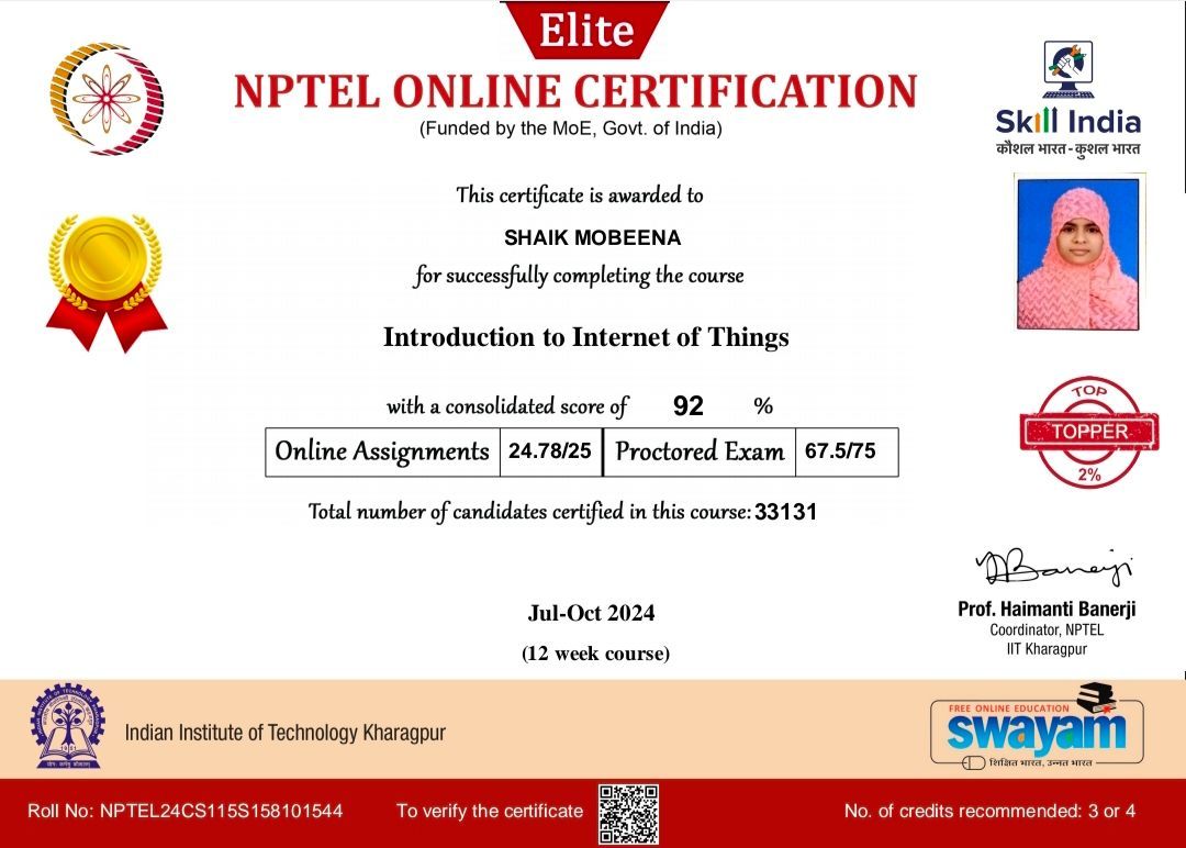 Mobeena Shaik on LinkedIn: #nptel Mobeena Shaik on LinkedIn: #nptel