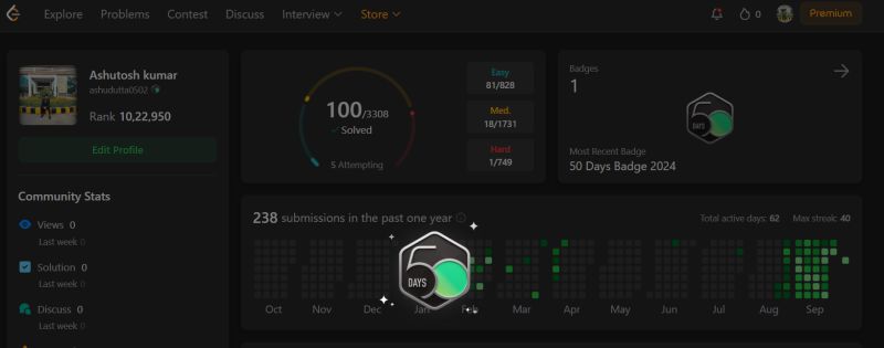 Ashutosh Kumar on LinkedIn: #leetcode #codingjourney #problemsolving # ... Ashutosh Kumar on LinkedIn: #leetcode #codingjourney #problemsolving # ...