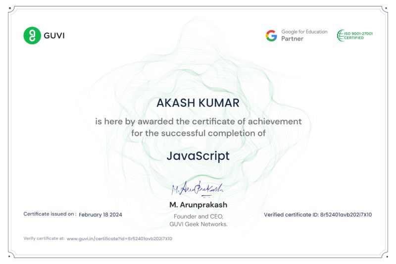 #javascript #coding #certification #guvi #techeducation # ... #javascript #coding #certification #guvi #techeducation # ...