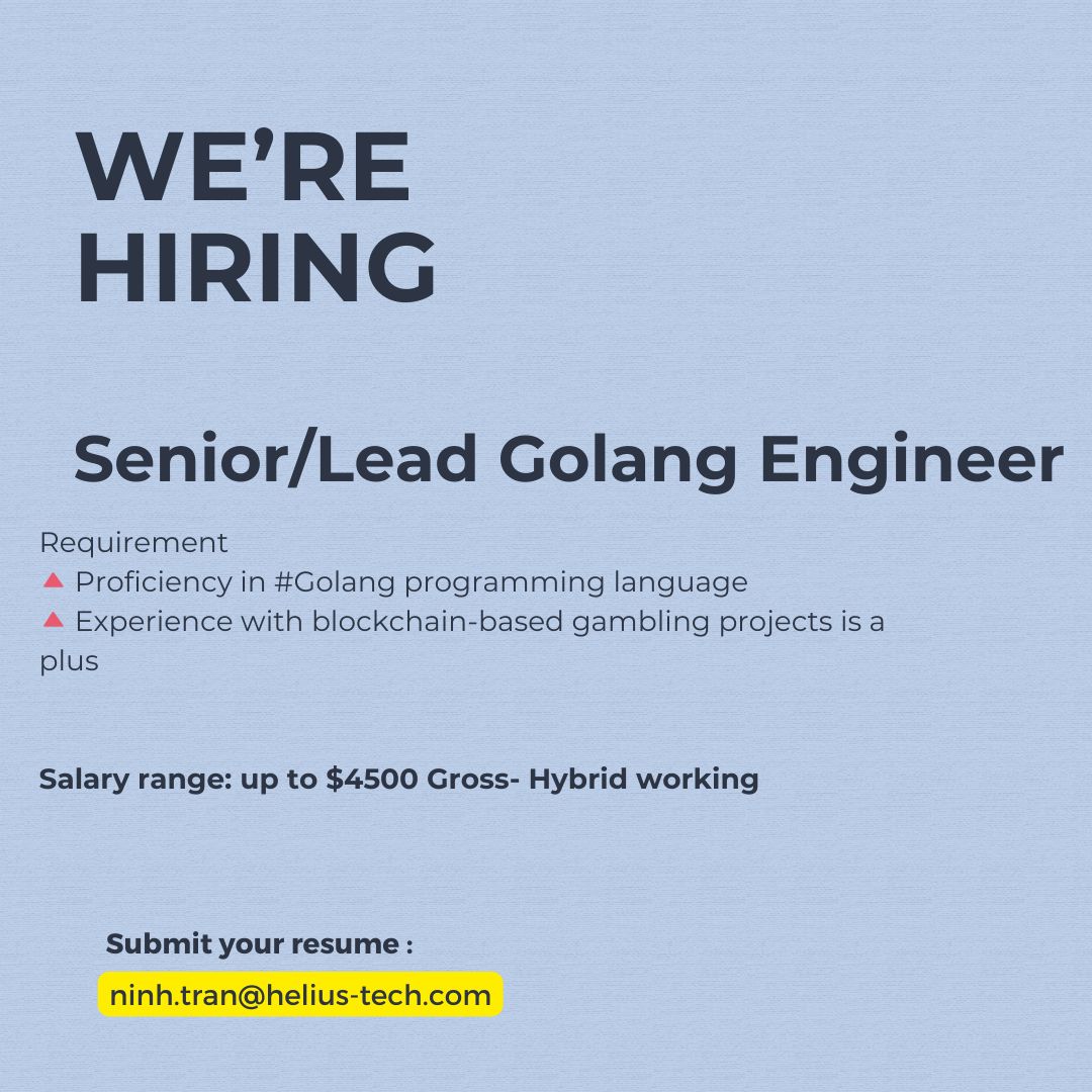 Ninh Tran on LinkedIn: #hybridrole #golang #senior #lead #golang Ninh Tran on LinkedIn: #hybridrole #golang #senior #lead #golang