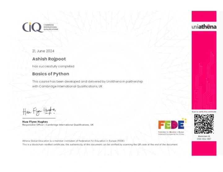 Completed Python programming course! | Ashish Rajpoot posted on the ... Completed Python programming course! | Ashish Rajpoot posted on the ...