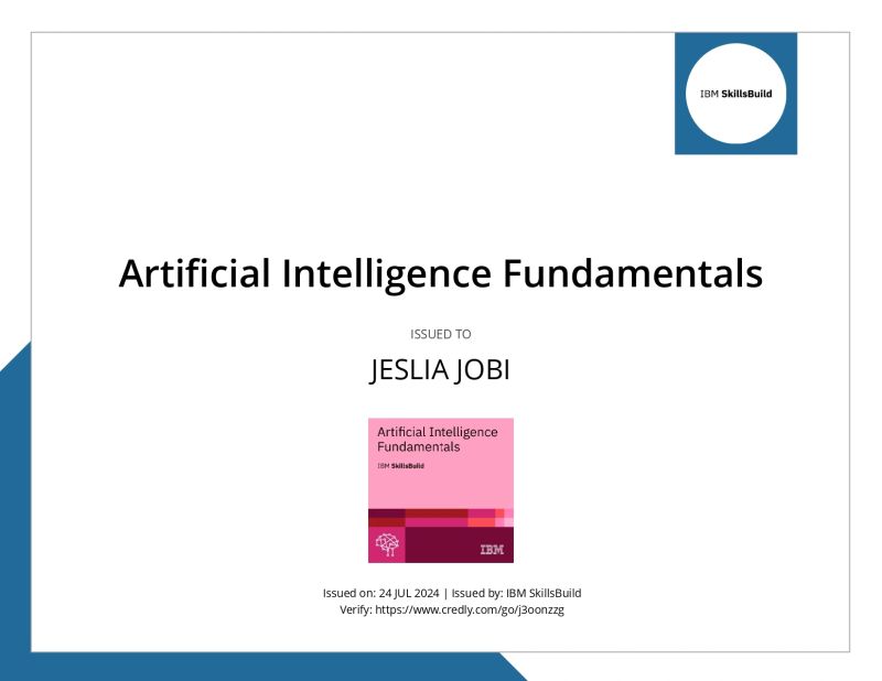 JESLIA JOBI on LinkedIn: #ibmskillsbuild #csrbox # ... JESLIA JOBI on LinkedIn: #ibmskillsbuild #csrbox # ...