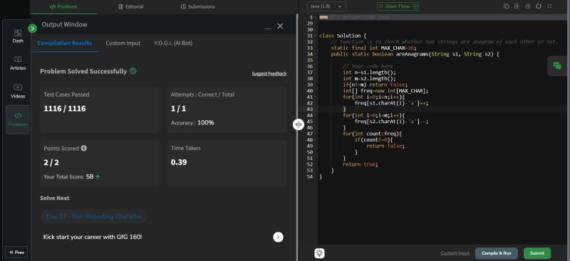 #gfg160 #geekstreak2025 #geeksforgeeks #dsa #problemsolving | Prem ... #gfg160 #geekstreak2025 #geeksforgeeks #dsa #problemsolving | Prem ...