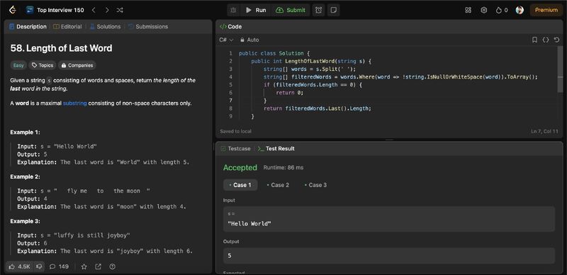 LeetCode Top Interview: C# | Sonu Yagyasaini posted on the topic | LinkedIn LeetCode Top Interview: C# | Sonu Yagyasaini posted on the topic | LinkedIn