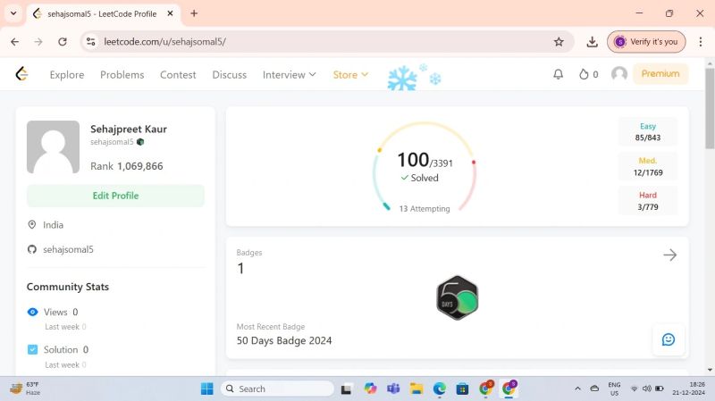 Sehajpreet Kaur on LinkedIn: #programmingjourney #leetcode #milestone # ... Sehajpreet Kaur on LinkedIn: #programmingjourney #leetcode #milestone # ...