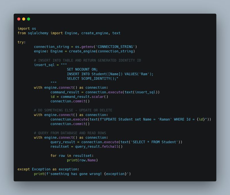 Sriram Kumar Mannava on LinkedIn: #pythondeveloper #database #sqlserver ... Sriram Kumar Mannava on LinkedIn: #pythondeveloper #database #sqlserver ...