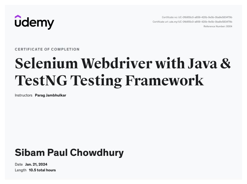 Sibam Paul Chowdhury on LinkedIn: #automationtesting #testng #selenium ... Sibam Paul Chowdhury on LinkedIn: #automationtesting #testng #selenium ...