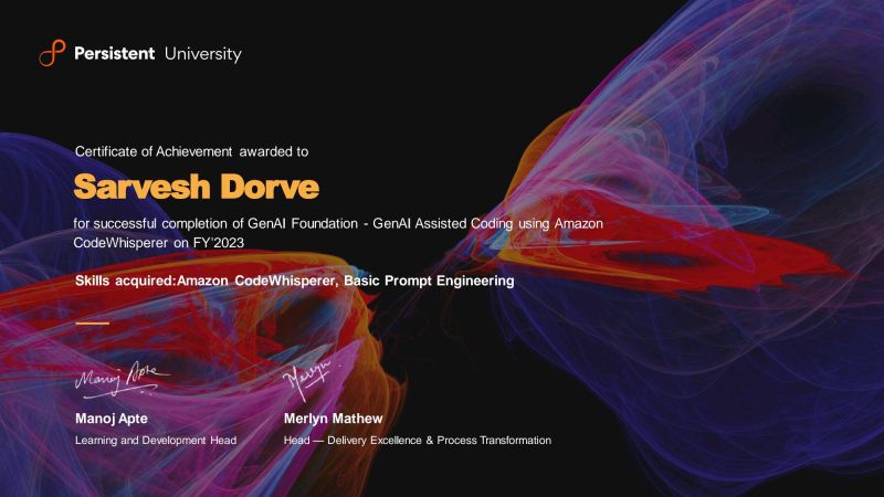 Earned GenAI Foundation Certificate! | Sarvesh Dorve posted on the ... Earned GenAI Foundation Certificate! | Sarvesh Dorve posted on the ...