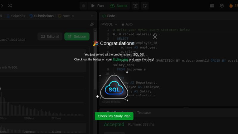 Rijvi Mahmud on LinkedIn: 🔥 Successfully completed my SQL-50 study plan ... Rijvi Mahmud on LinkedIn: 🔥 Successfully completed my SQL-50 study plan ...