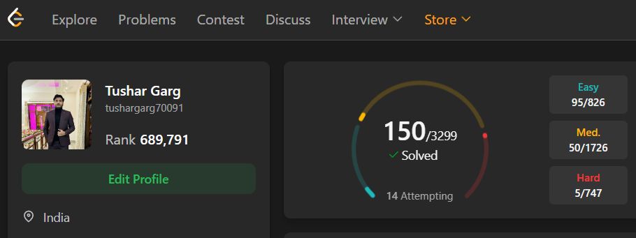 Tushar Garg on LinkedIn: #leetcode #codingmilestone #continuouslearning ... Tushar Garg on LinkedIn: #leetcode #codingmilestone #continuouslearning ...