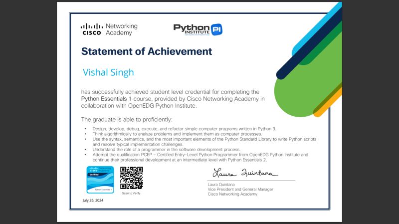 Vishal Singh on LinkedIn: #pythonai #cisconetworkingacademy #ai # ... Vishal Singh on LinkedIn: #pythonai #cisconetworkingacademy #ai # ...