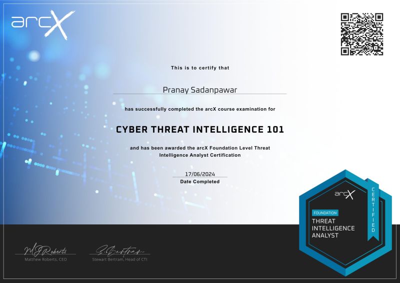 Pranay Sadanpawar on LinkedIn: #arcx #cybersecurity #cti #ctianalysis Pranay Sadanpawar on LinkedIn: #arcx #cybersecurity #cti #ctianalysis