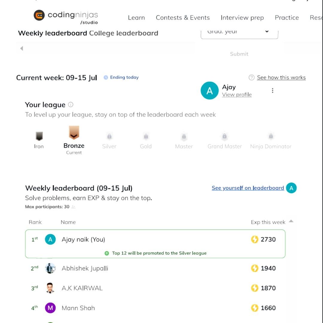 Ajay Naik on LinkedIn: #codingninjas #problemsolving Ajay Naik on LinkedIn: #codingninjas #problemsolving