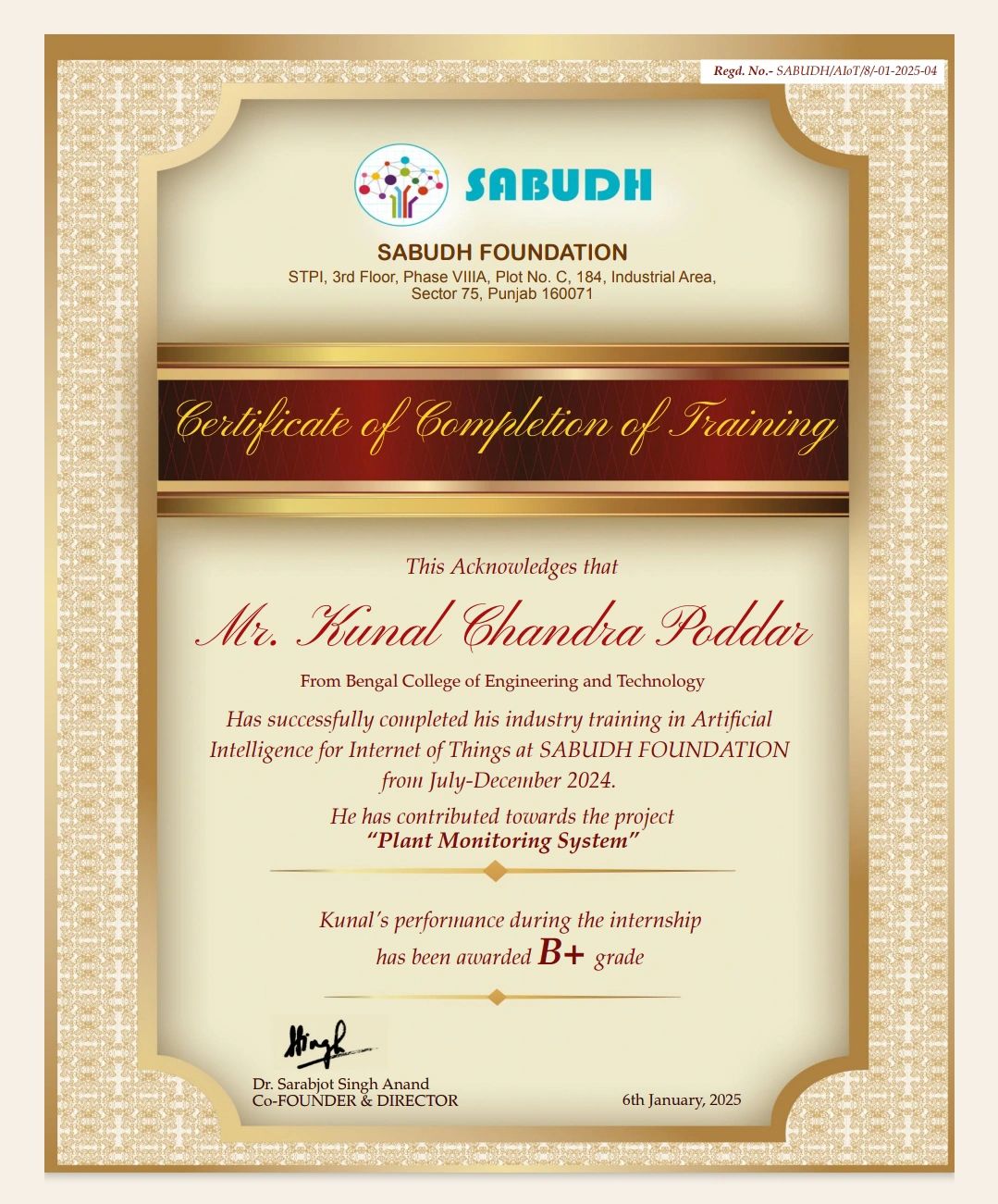 Kunal Chandra Poddar on LinkedIn: #internship #sabudhfoundation #aiot # ... Kunal Chandra Poddar on LinkedIn: #internship #sabudhfoundation #aiot # ...