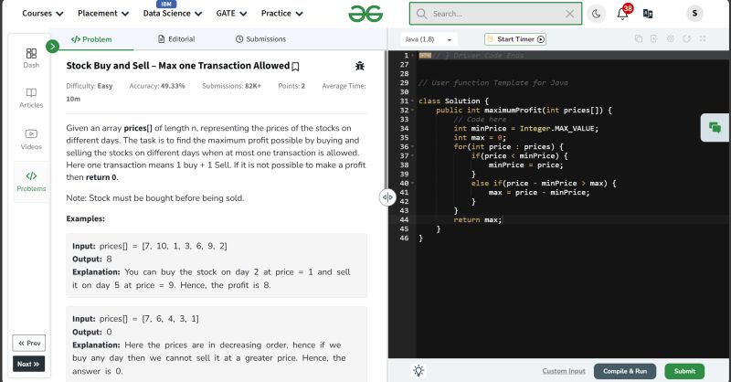 #day8 #160daysofcode #geeksforgeeks #stockbuysell #java # ... #day8 #160daysofcode #geeksforgeeks #stockbuysell #java # ...