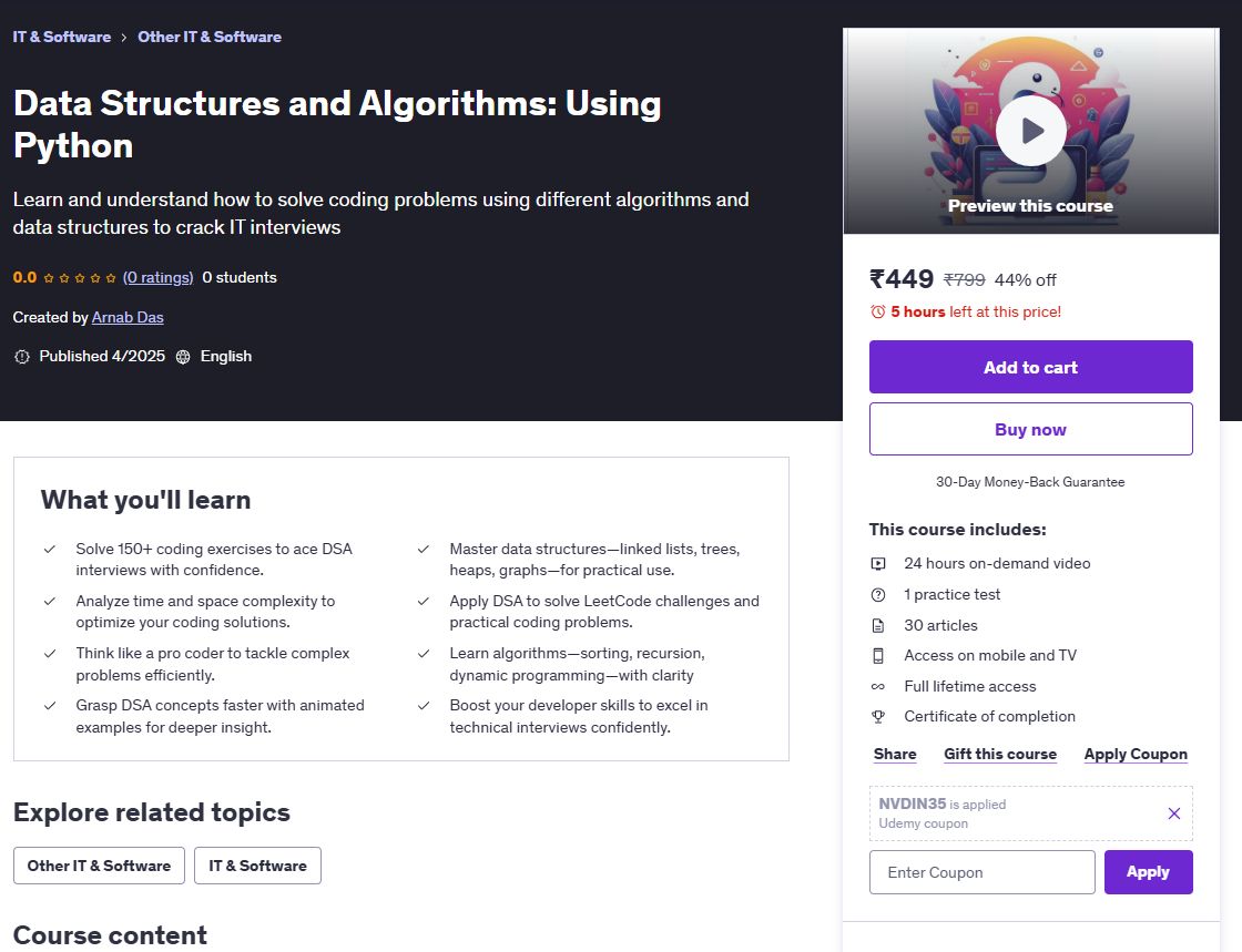 #python #dsa #udemyinstructor #codinginterview #techcareers #algorithms ... #python #dsa #udemyinstructor #codinginterview #techcareers #algorithms ...
