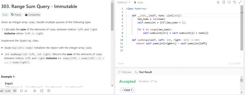 Day 38 of LeetCode Coding Challenge: Range Sum Query | Satashee Sharma ... Day 38 of LeetCode Coding Challenge: Range Sum Query | Satashee Sharma ...