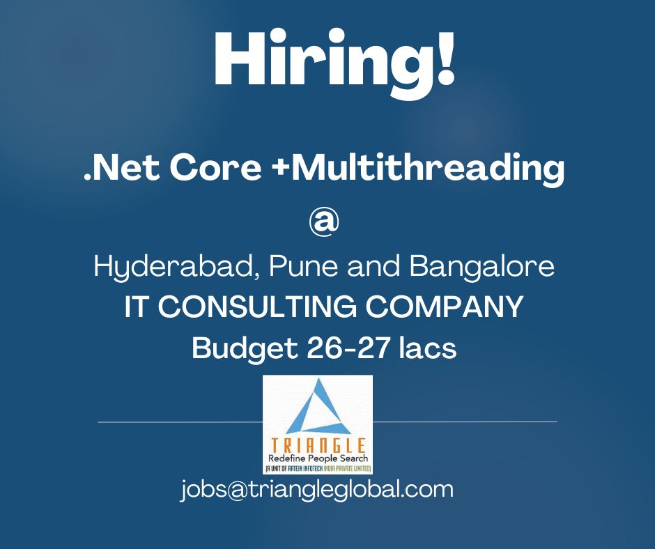 Sumitra Goenka on LinkedIn: #hiring #dotnet #coredotnet #multithreading Sumitra Goenka on LinkedIn: #hiring #dotnet #coredotnet #multithreading