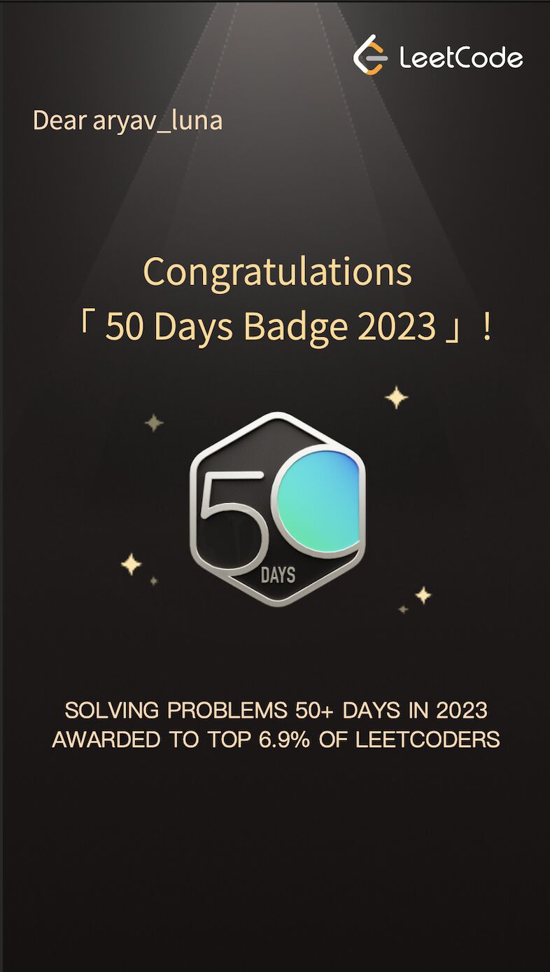 Aryav Luna on LinkedIn: #leetcodechallenge #codingjourney # ... Aryav Luna on LinkedIn: #leetcodechallenge #codingjourney # ...