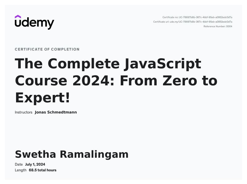 Swetha Ramalingam on LinkedIn: #javascript #webdevelopment #udemy # ... Swetha Ramalingam on LinkedIn: #javascript #webdevelopment #udemy # ...
